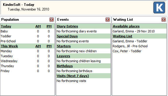 KinderSoft - Waiting List